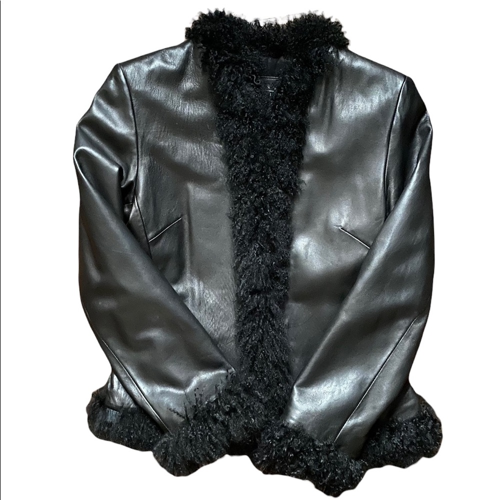 Genuine Leather/Shearling Black Fur Winter Jacket - Gem